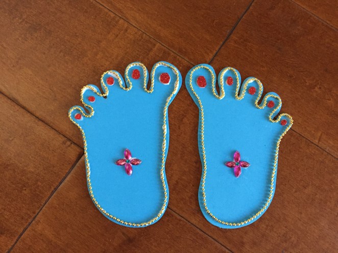 Lord Krishna’s feet – DIY for Janmasthami