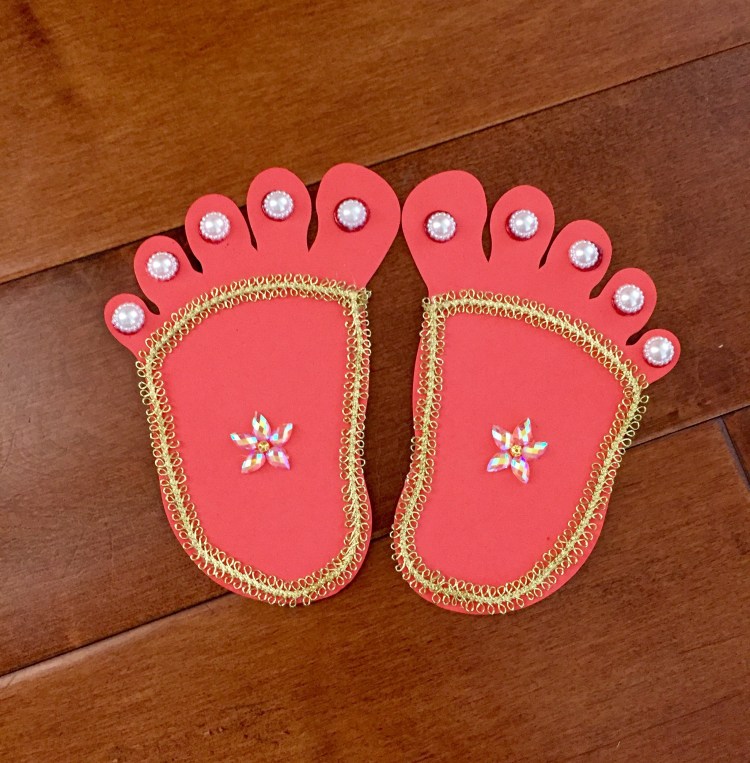 Lord Krishna’s feet – DIY for Janmasthami